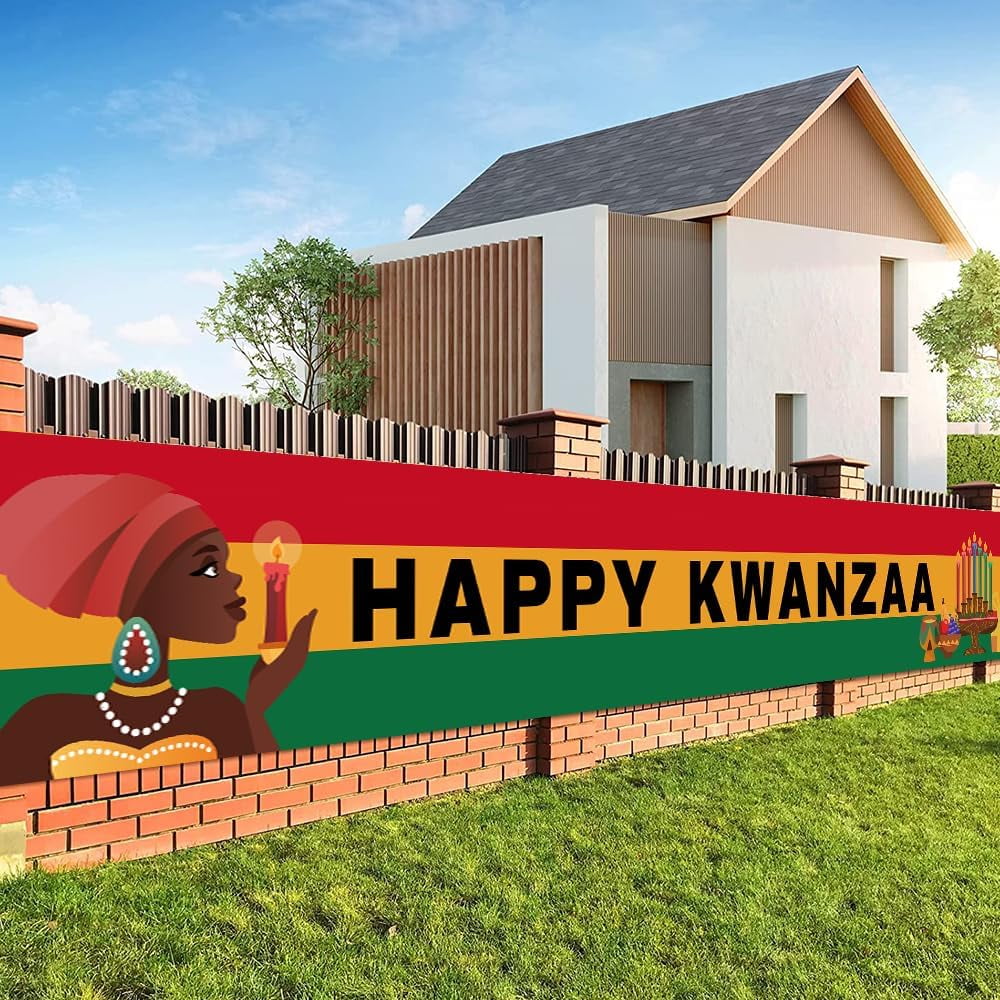 Happy Kwanzaa Backdrop,African Heritage Holiday Kwanzaa Welcome Banner ...