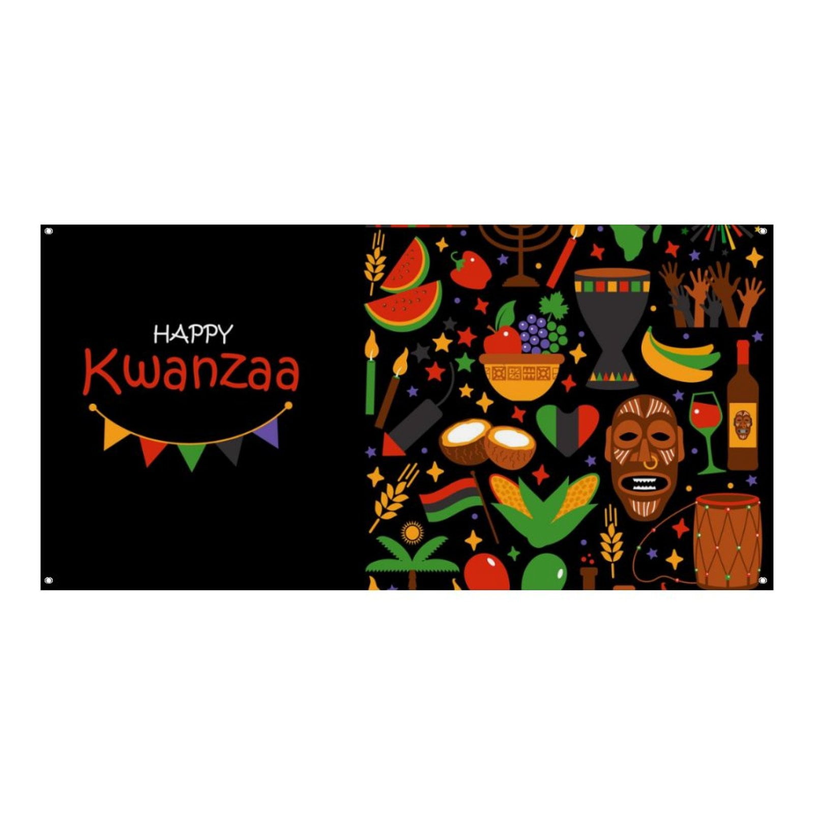 Happy Kwanzaa Banners Flag Hanging Backdrop Sign Wall Decoration And ...