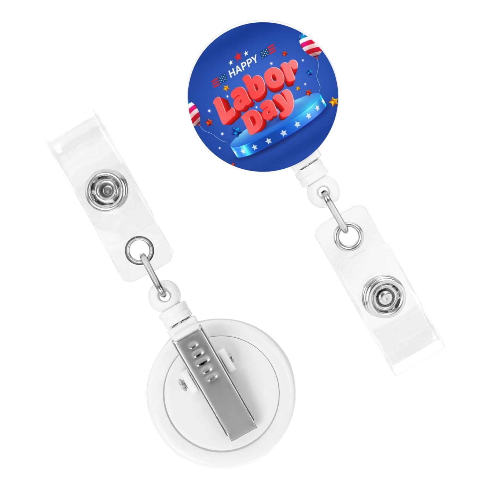 Happy Labor Day Badge Reel Retractable Badge Clip Id Card Name Tags ...