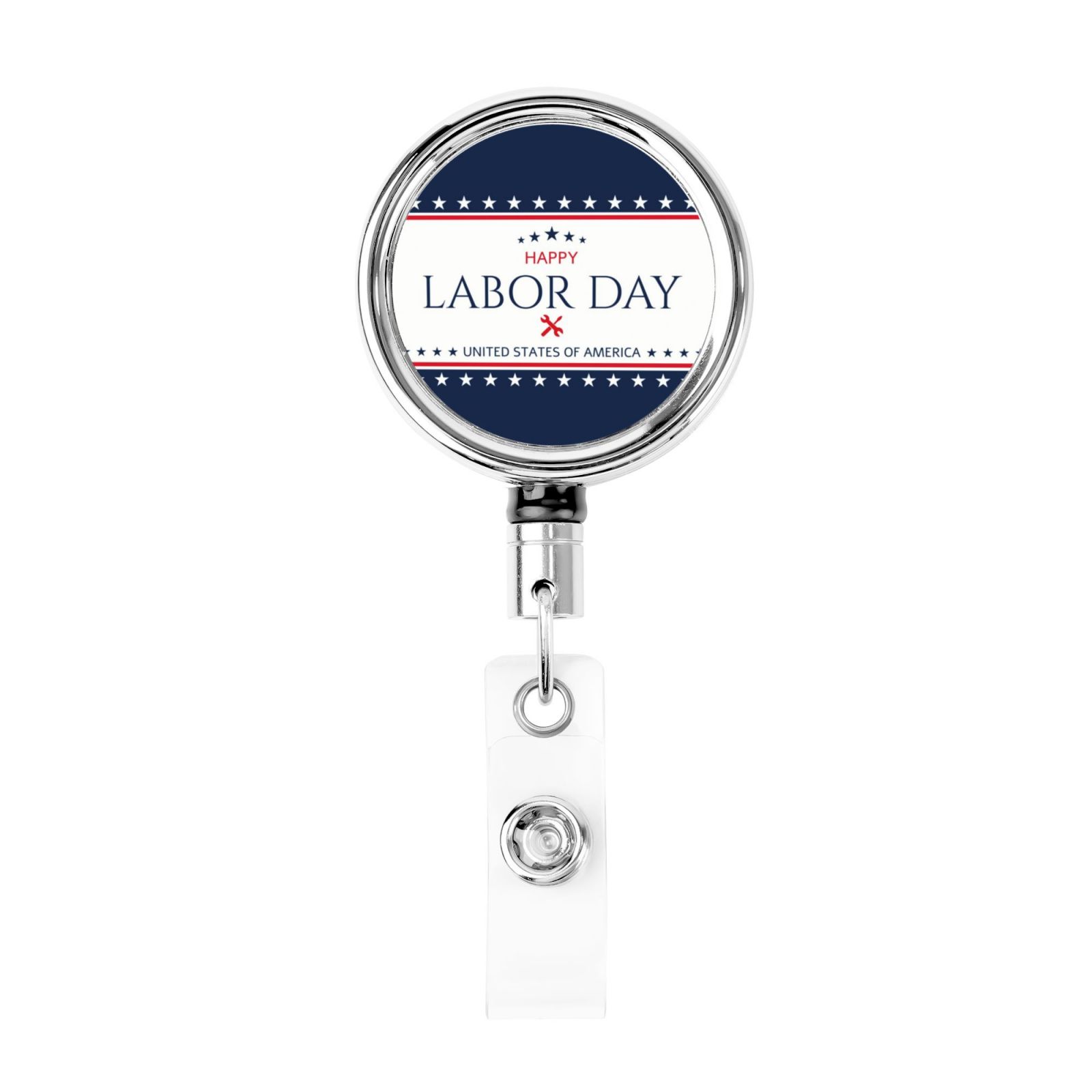 Happy Labor Day Badge Reel Retractable Badge Holder ID Card Holder for ...