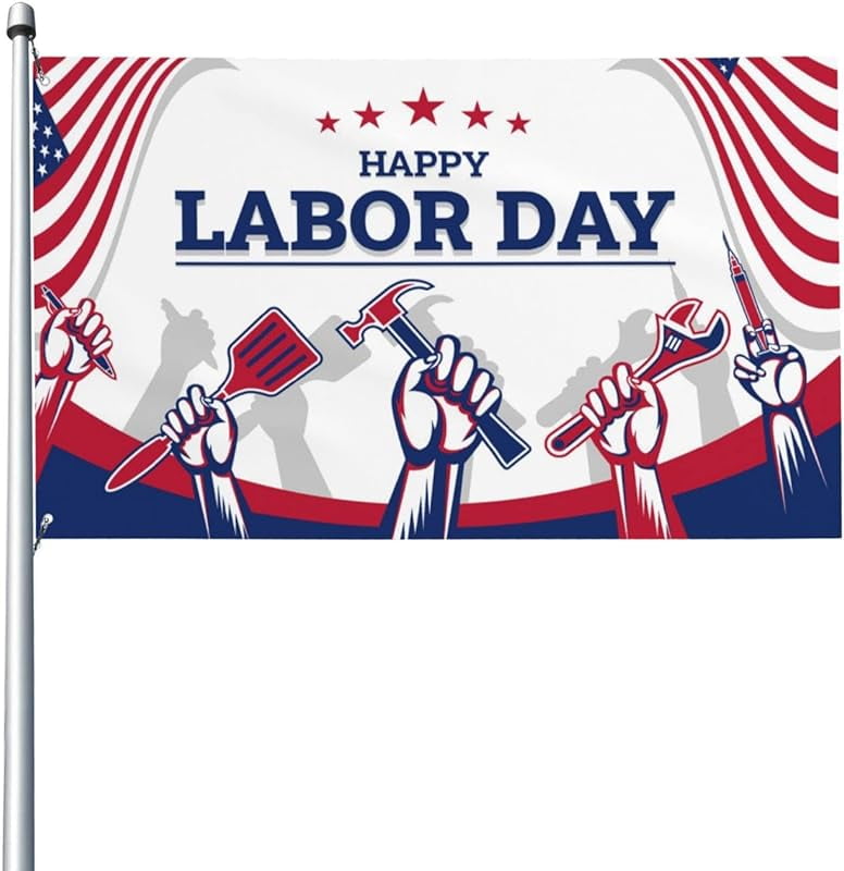 Happy- Labor Day -Celebrate Garden Yard Flag 3x5ft House- Banner ...