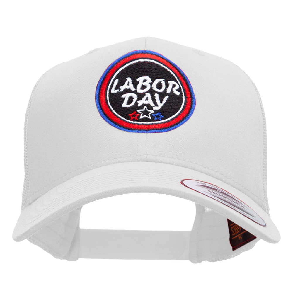 Happy Labor Day Embroidered Retro Trucker Cap - White OSFM - Walmart.com