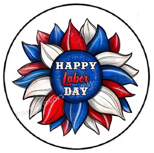 Happy Labor Day Flower Sticker Party Favors Sticker Envelope Seals ...
