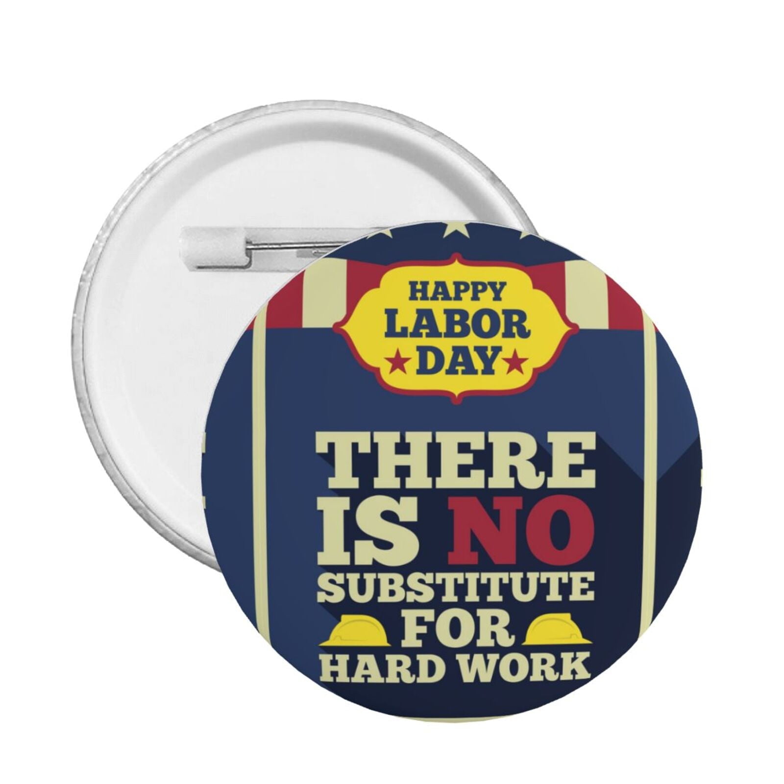Happy Labor Day Pin Button Badge, Personalised Button Metal Badge Round ...