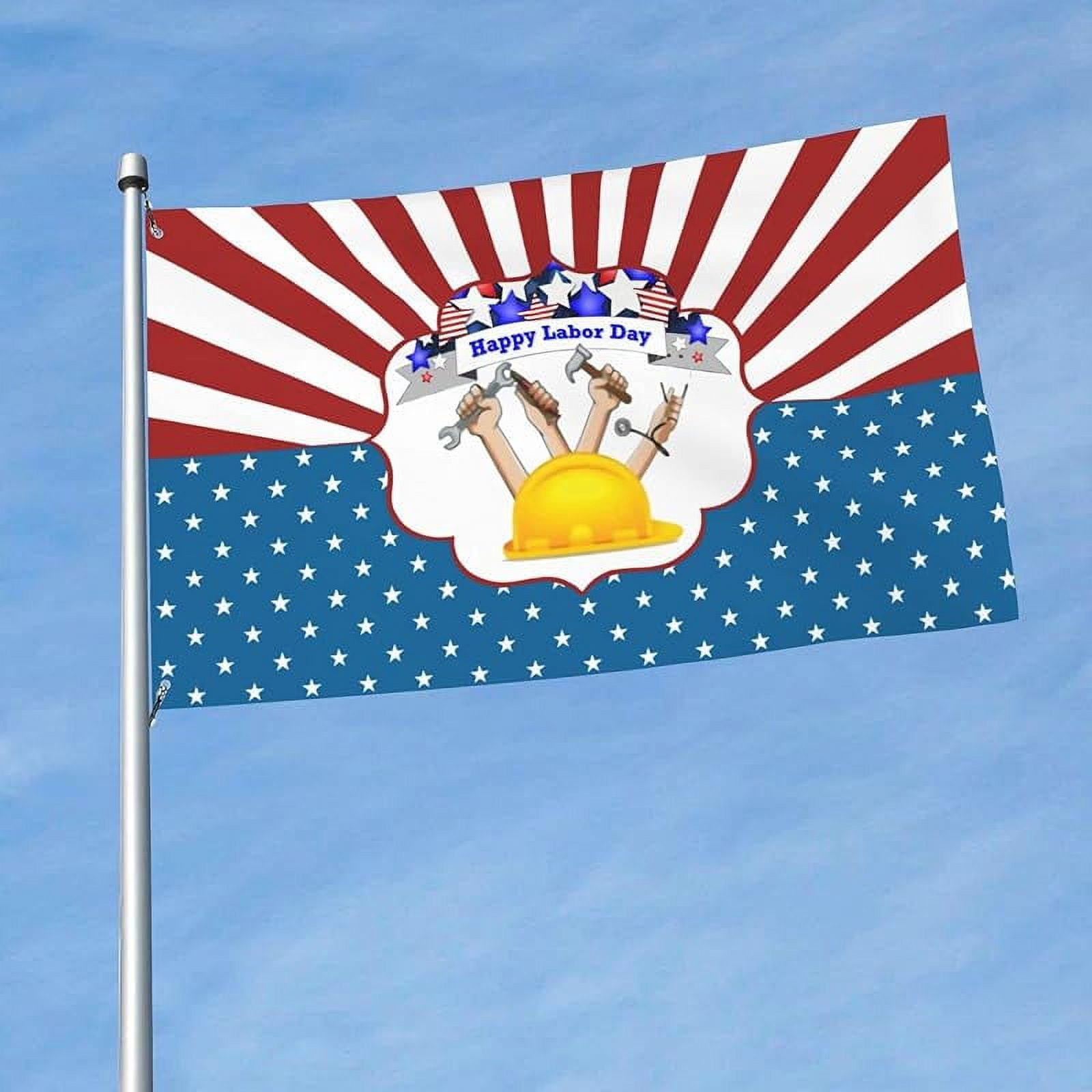 Happy Labor Day Super Polyester Flag 3x5 Foot Banner With 2 Grommets ...
