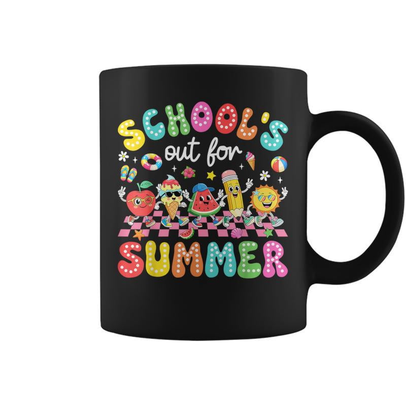 Happy Last Day Of School Groovy Teacher Summer Vacation Kids Coffee ...