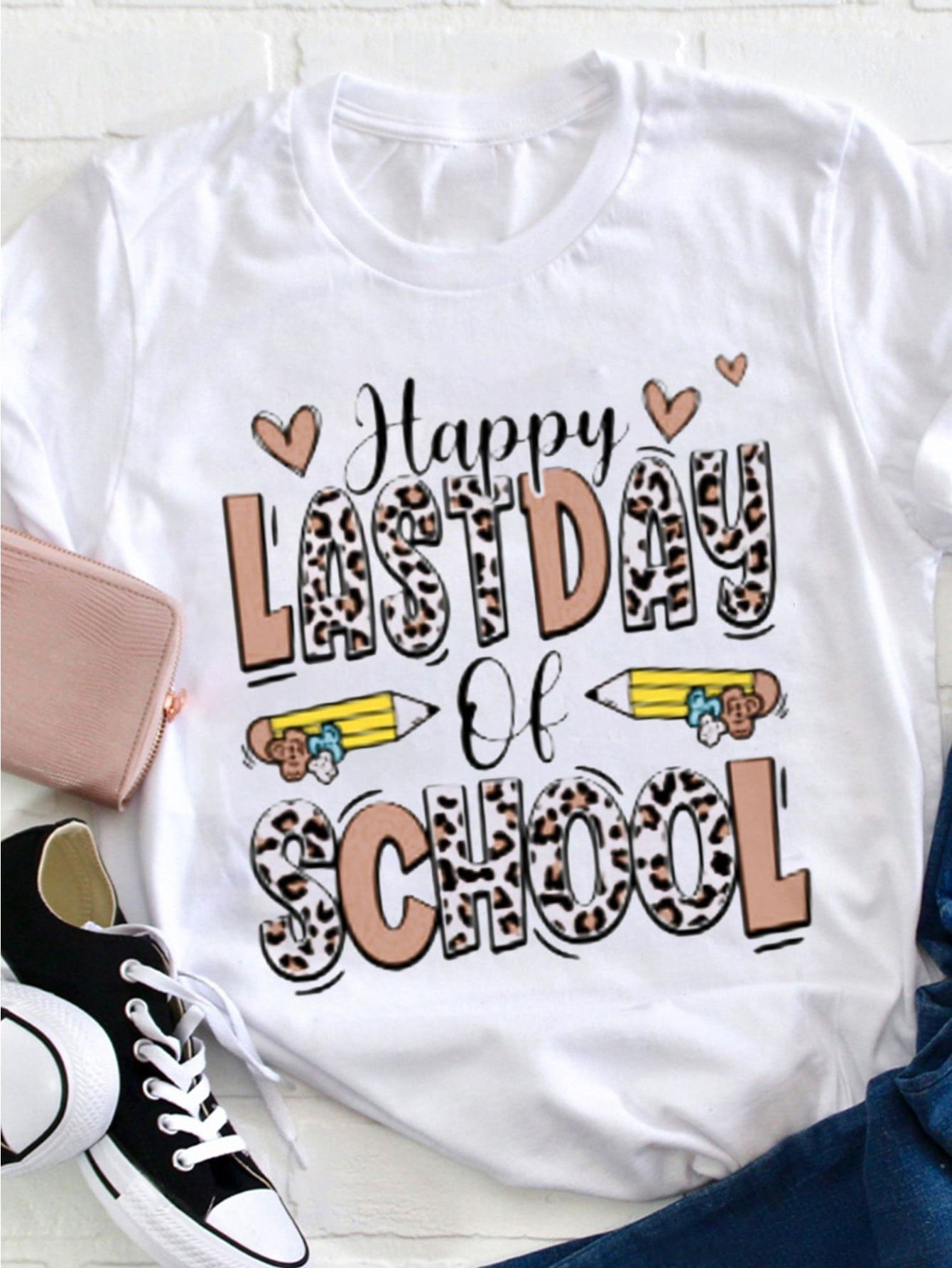 Happy Last Day of School Leopard Print T Shirt - Walmart.com