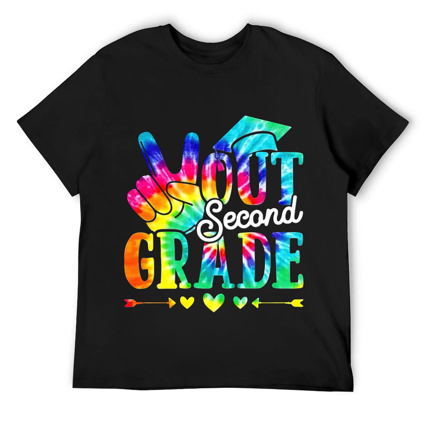 Happy Last Day of School Peace Out Second Grade Tie Dye short Sleeve T ...