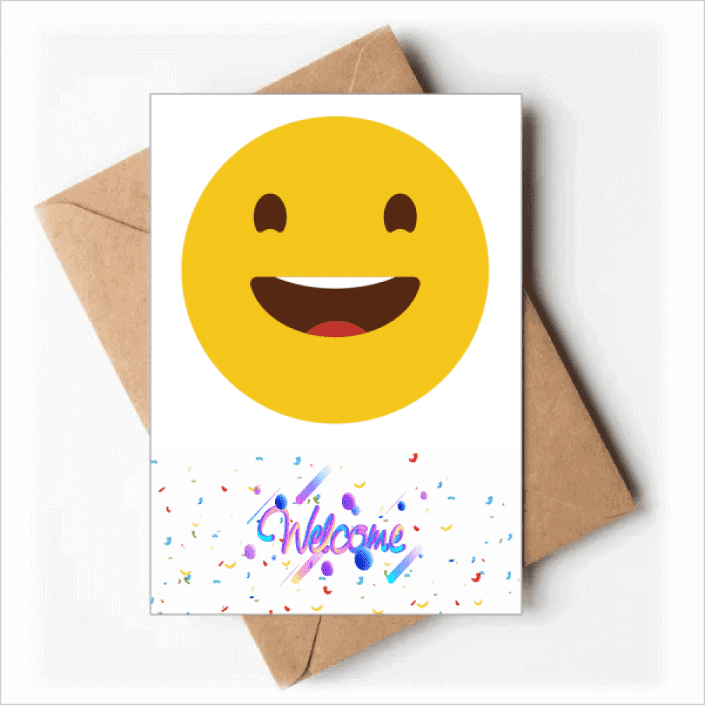Happy Laugh Cute Online Face Cartoon Welcome Back Greeting Cards ...
