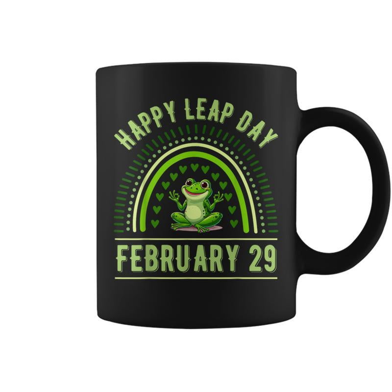Happy Leap Day February 29 Leaping Leap Year Rainbow Coffee Mugs ...
