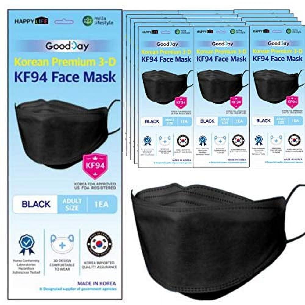 Happy Life Premium 3D & Good Day Earloop Face Masks, Individual Pack ...