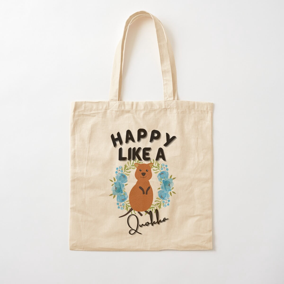 Happy Like A Quokka Shirt Cotton Tote Bag Canvas Tote Bag, Family Gift ...