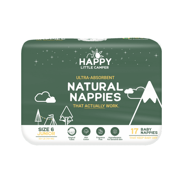 Happy Little Camper Ultra-Absorbent Hypoallergenic Natural Baby Diapers ...