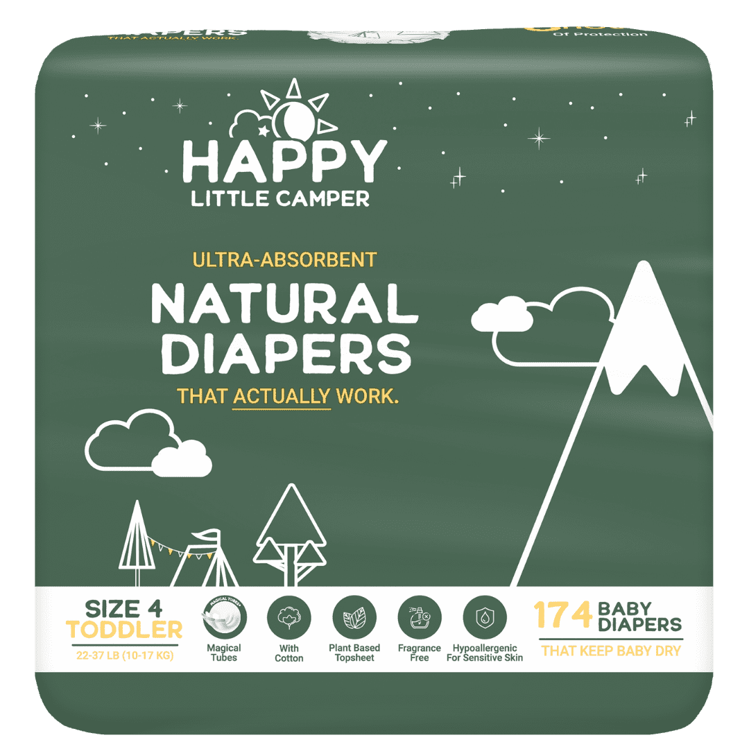Happy Little Camper Ultra-Absorbent Natural Baby Diapers Size 4 ...