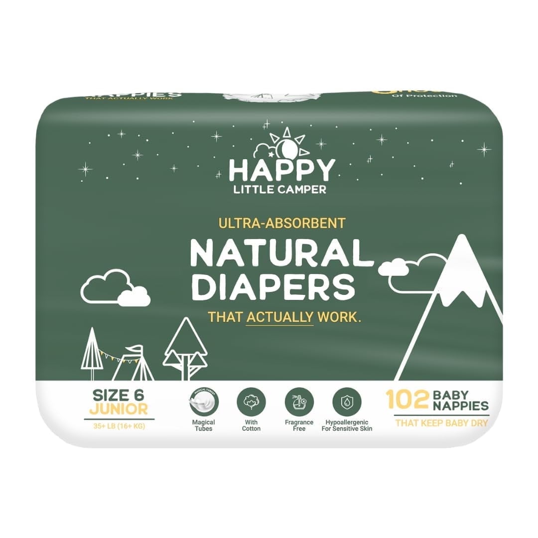 Happy Little Camper Ultra-Absorbent Natural Baby Diapers Size 6 ...