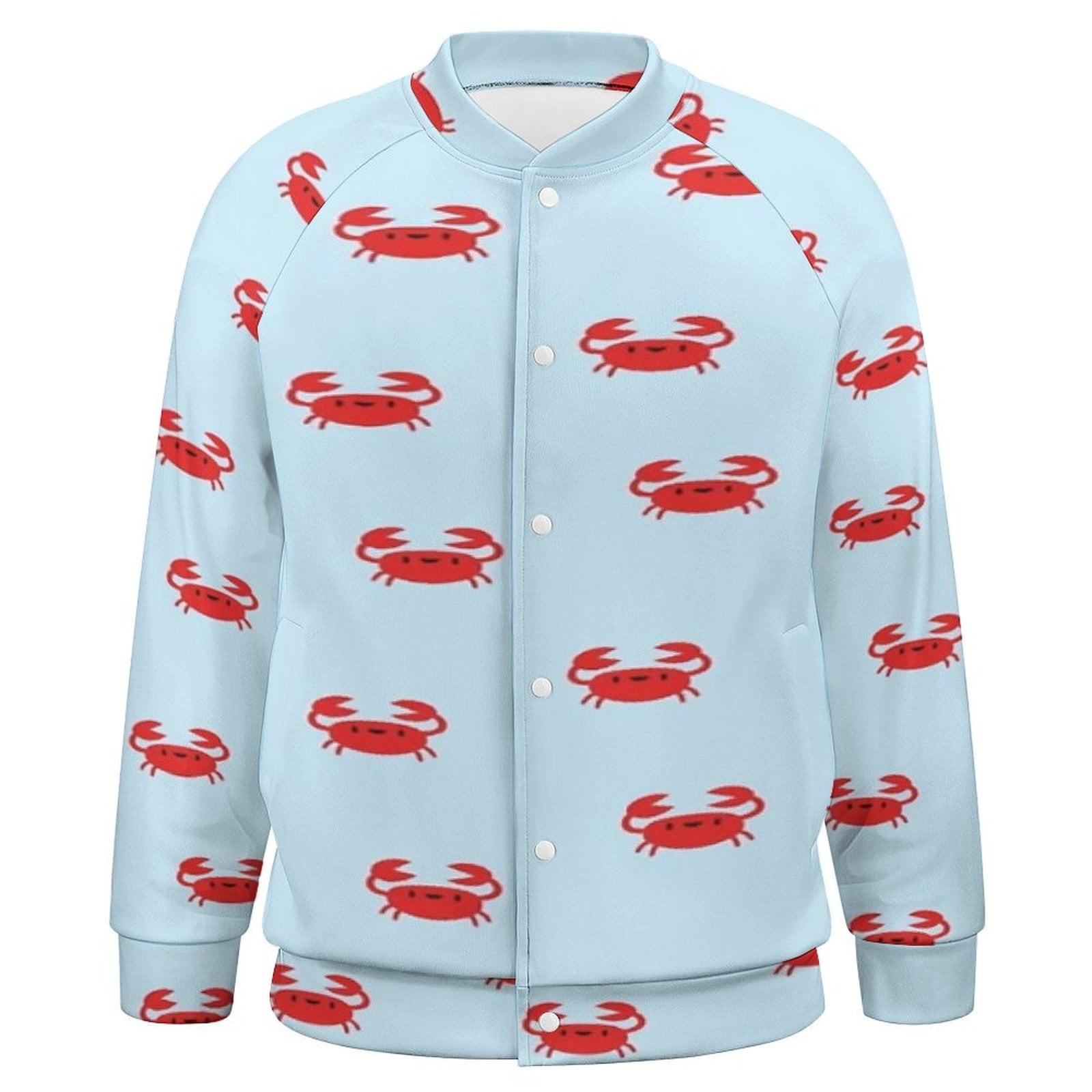Happy Little Crabs Baseball Jersey Fashion Ribbed Sleeve Man Women's ...