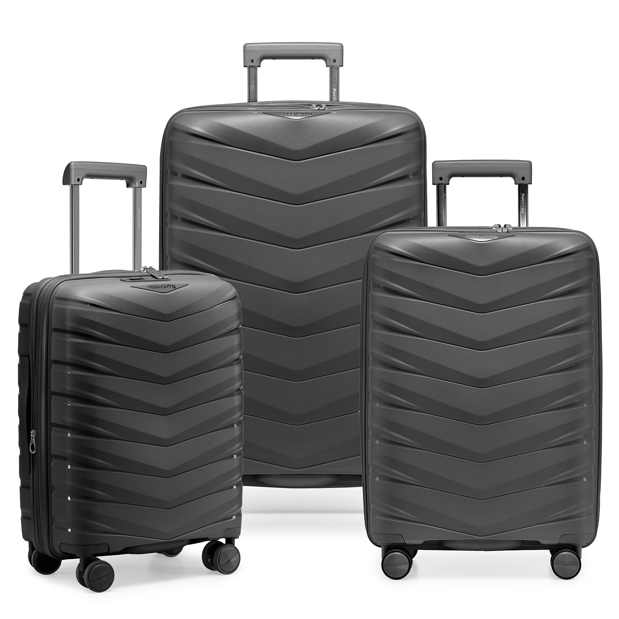 Happy Living Mindoro 3PC Hardside Expansion Spinner Luggage Set w/ TSA ...
