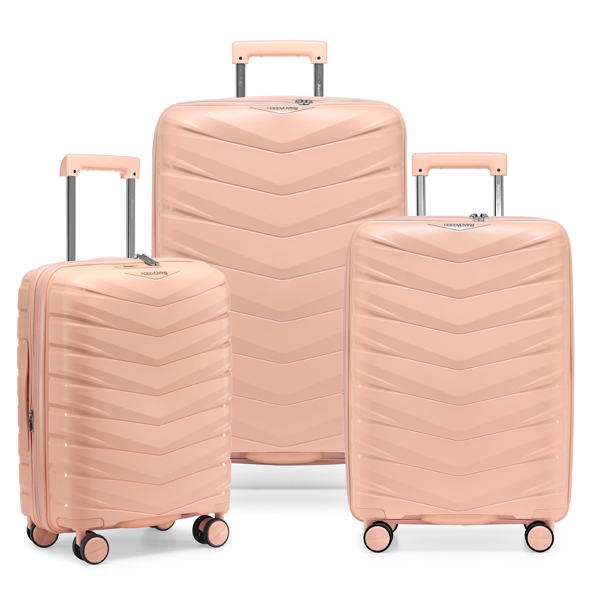 Happy Living Mindoro 3PC Hardside Expansion Spinner Luggage Set w/ TSA ...