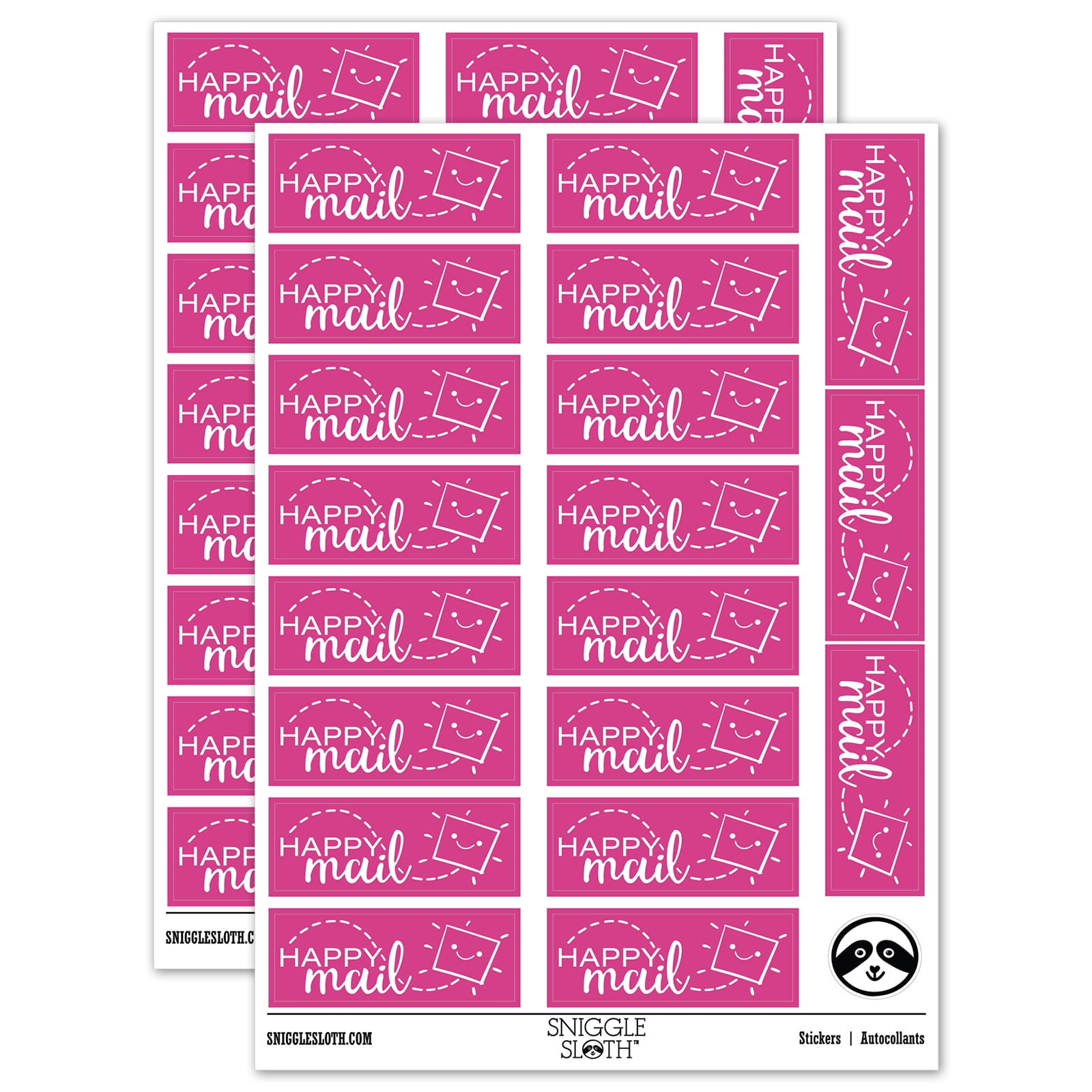 Happy Mail Smiling Package Letter Sticker Set - Hot Pink - Matte Finish ...