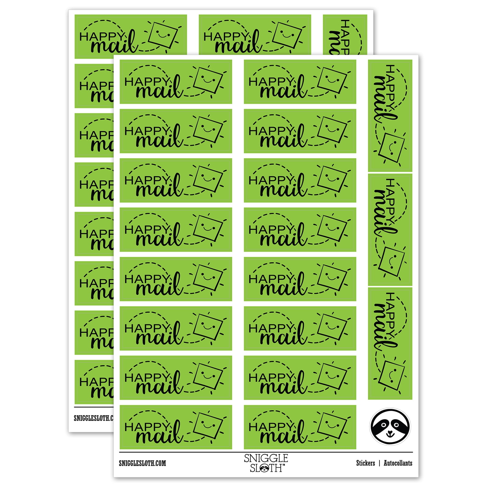 Happy Mail Smiling Package Letter Sticker Set - Light Green - Gloss ...