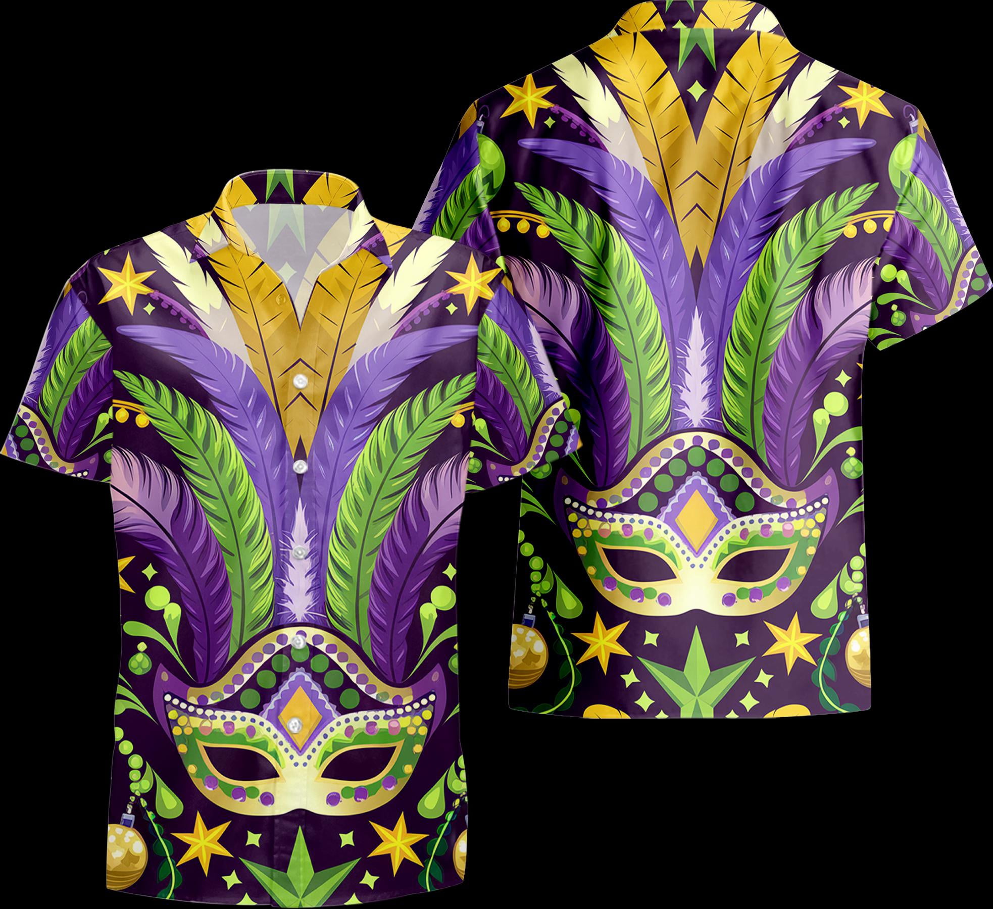 Happy Mardi Gras Unisex Soft Hawaii Shirts, 3D Hawaiian Aloha Shirt ...