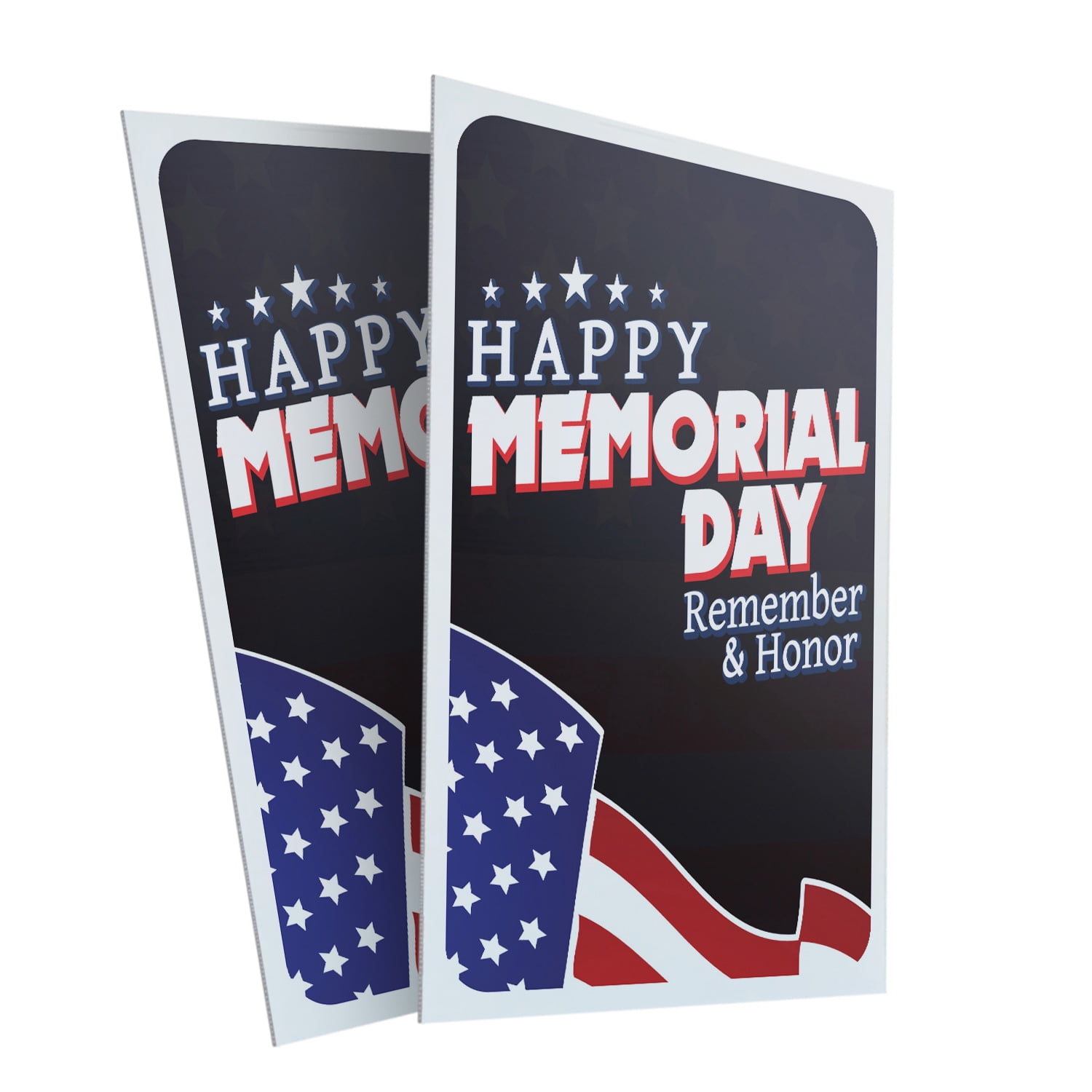 Happy Memorial Day (2-PACK) 24" x 36" Plastic Signs | Sign Insert 4mm ...