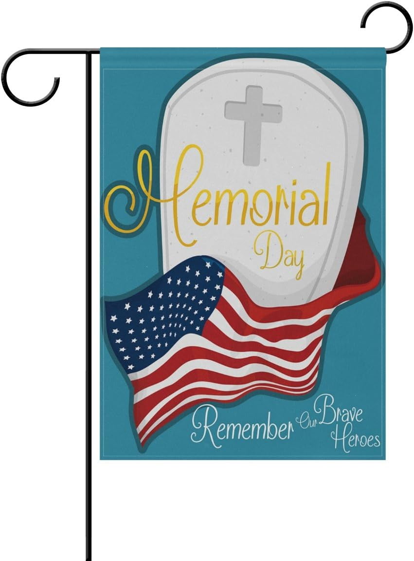 Happy Memorial Day Independence Day Garden Yard Flag, Gravestone With ...