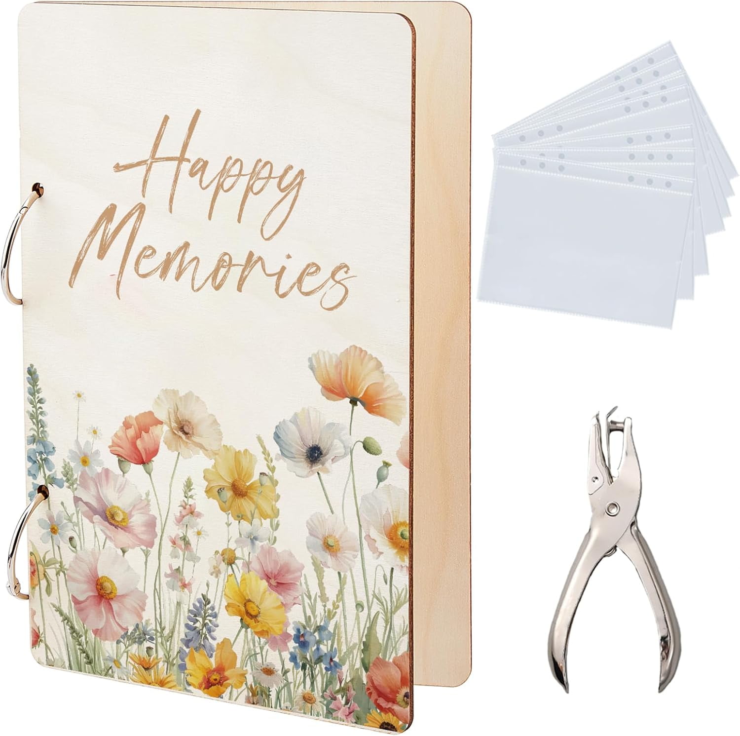 Happy Memories Greeting Card Organizer Watercolor Flowers Greeting Card ...