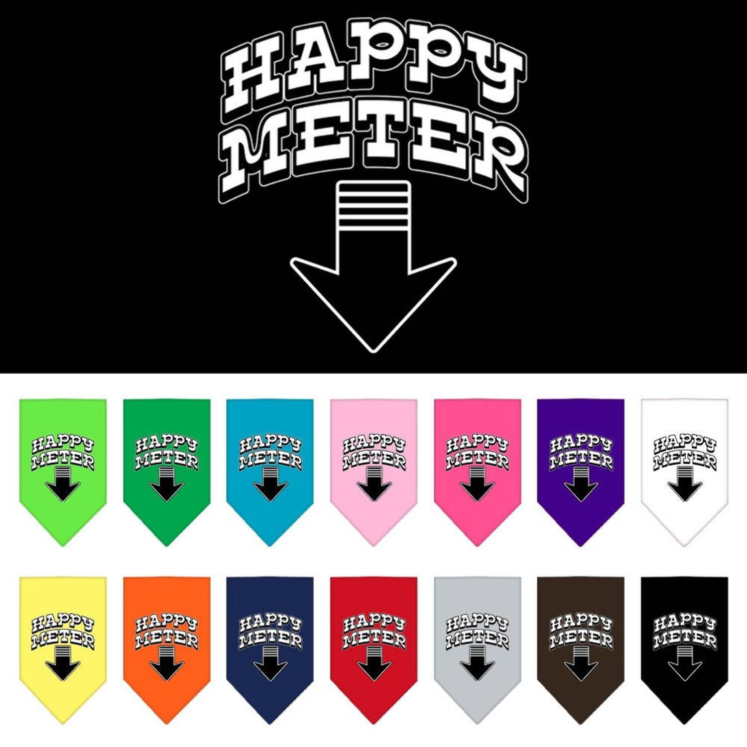 Pet and Dog Bandana Screen Printed, "Happy Meter" - Walmart.com