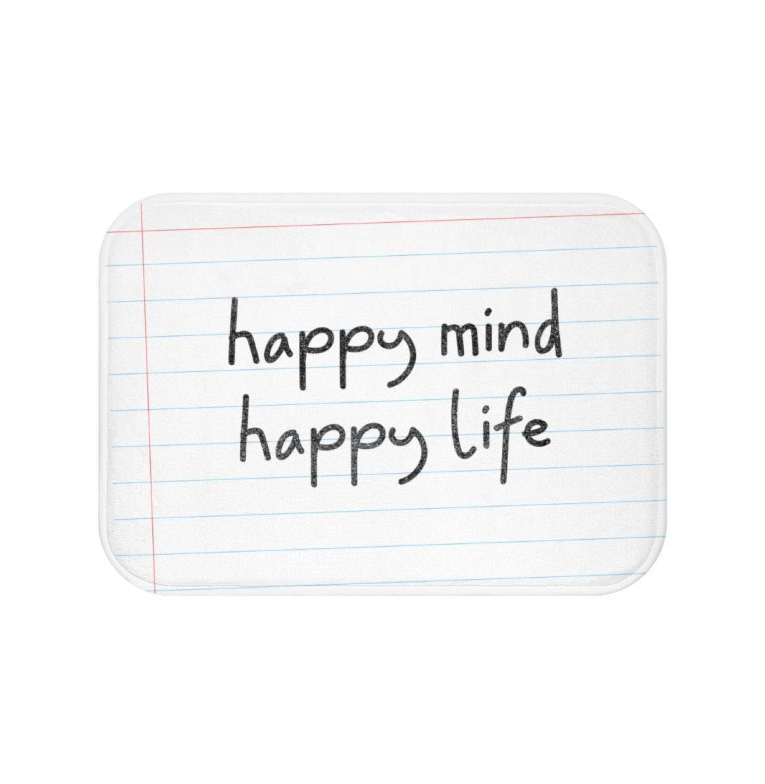 Happy Mind, Happy Life Pencil Font Bath Mat - Walmart.com