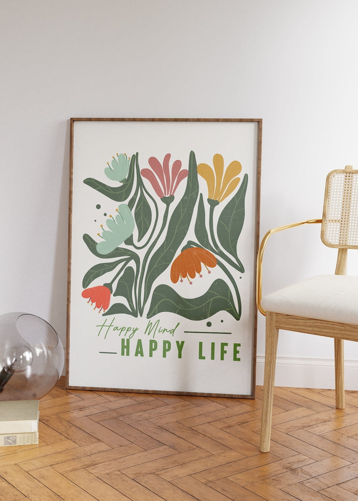 Happy Mind Happy Life Poster, Positive Quote Poster, Mindful Posters ...