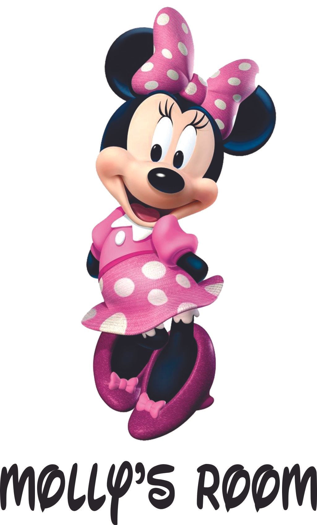 Happy Minnie Mouse Cartoon Customized Wall Decal - Custom Vinyl Wall ...