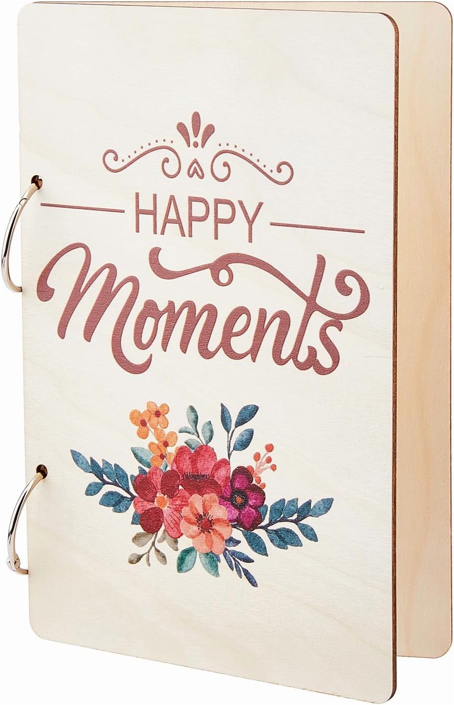 Happy Moment Greeting Card Holder Organizer Wooden Card Keeper Binder ...