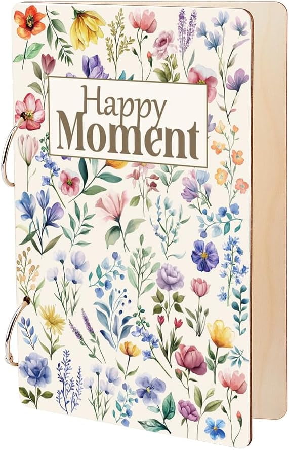 Happy Moment Greeting Card Holder Organizer Wooden Card Keeper Binder ...