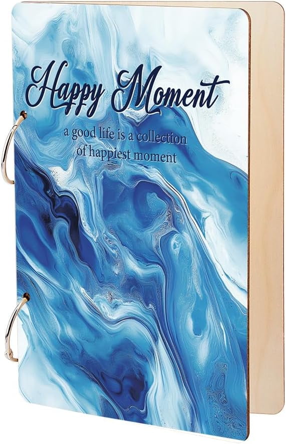 Happy Moment Greeting Card Organizer Blue Water Flow Wooden Card Keeper ...