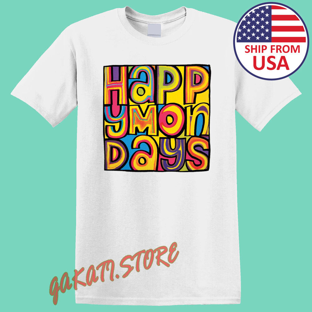Happy Mondays Men's White T-Shirt , All-Season - Walmart.com