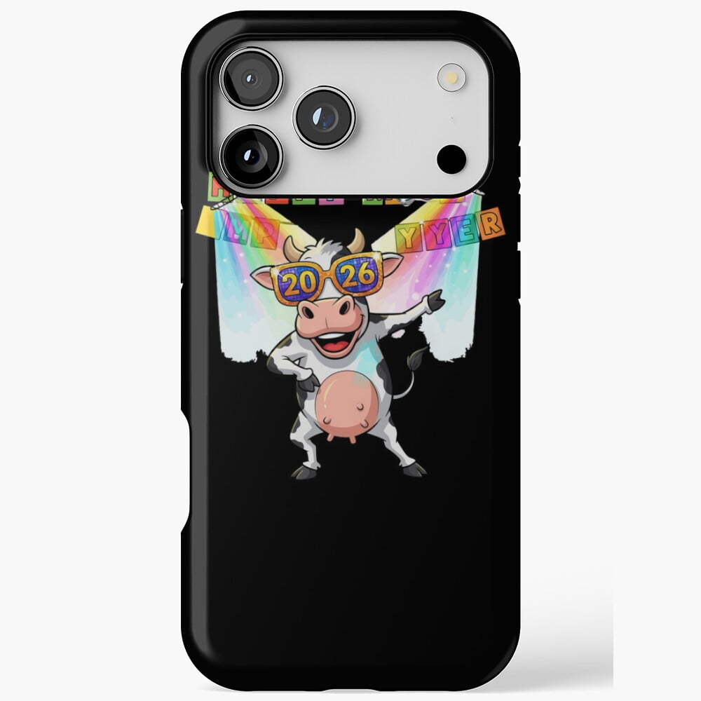 Happy Moo Year 2026 Cow Funny iPhone Case 17 through 11 Pro Max ...