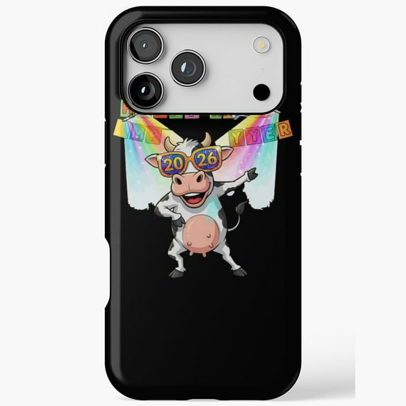 Happy Moo Year 2026 Cow Funny iPhone Case 17 through 11 Pro Max ...