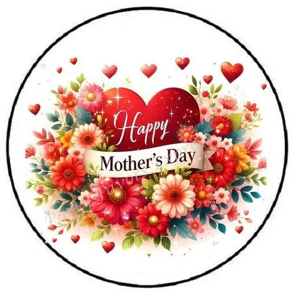 Happy Mother'S Day Envelope Red Flowers Seals Labels Stickers Party Favors Phone Decal Water ...