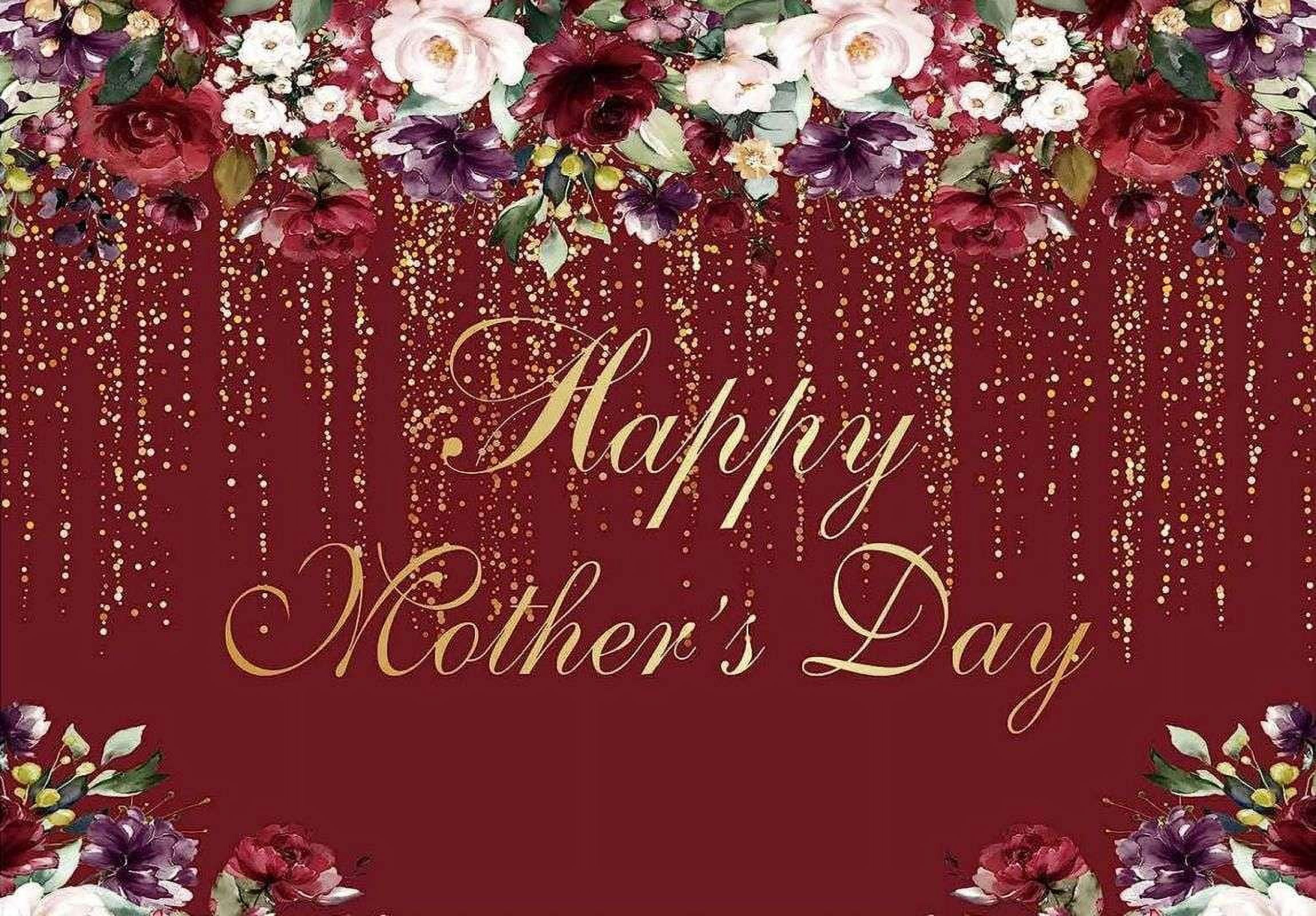 Happy Mother's Day Backdrop Background Banner ration Pink Flowers ...