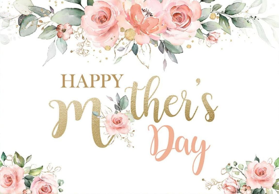 Happy Mother's Day Backdrop Background Banner ration Pink Flowers ...