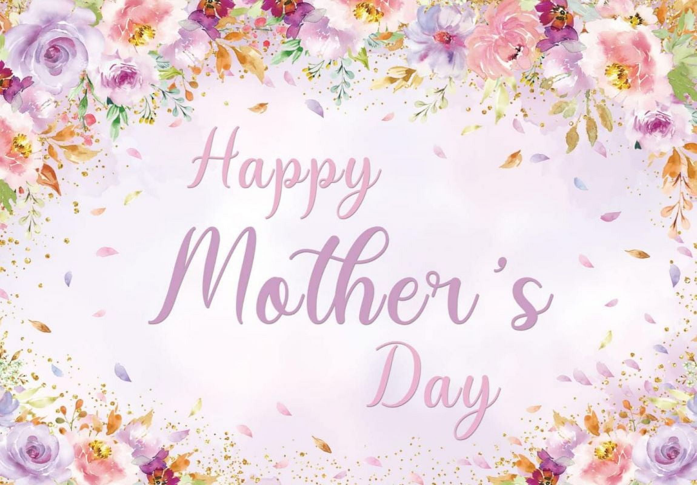 Happy Mother's Day Backdrop rations Banner Pink Floral Background I ...