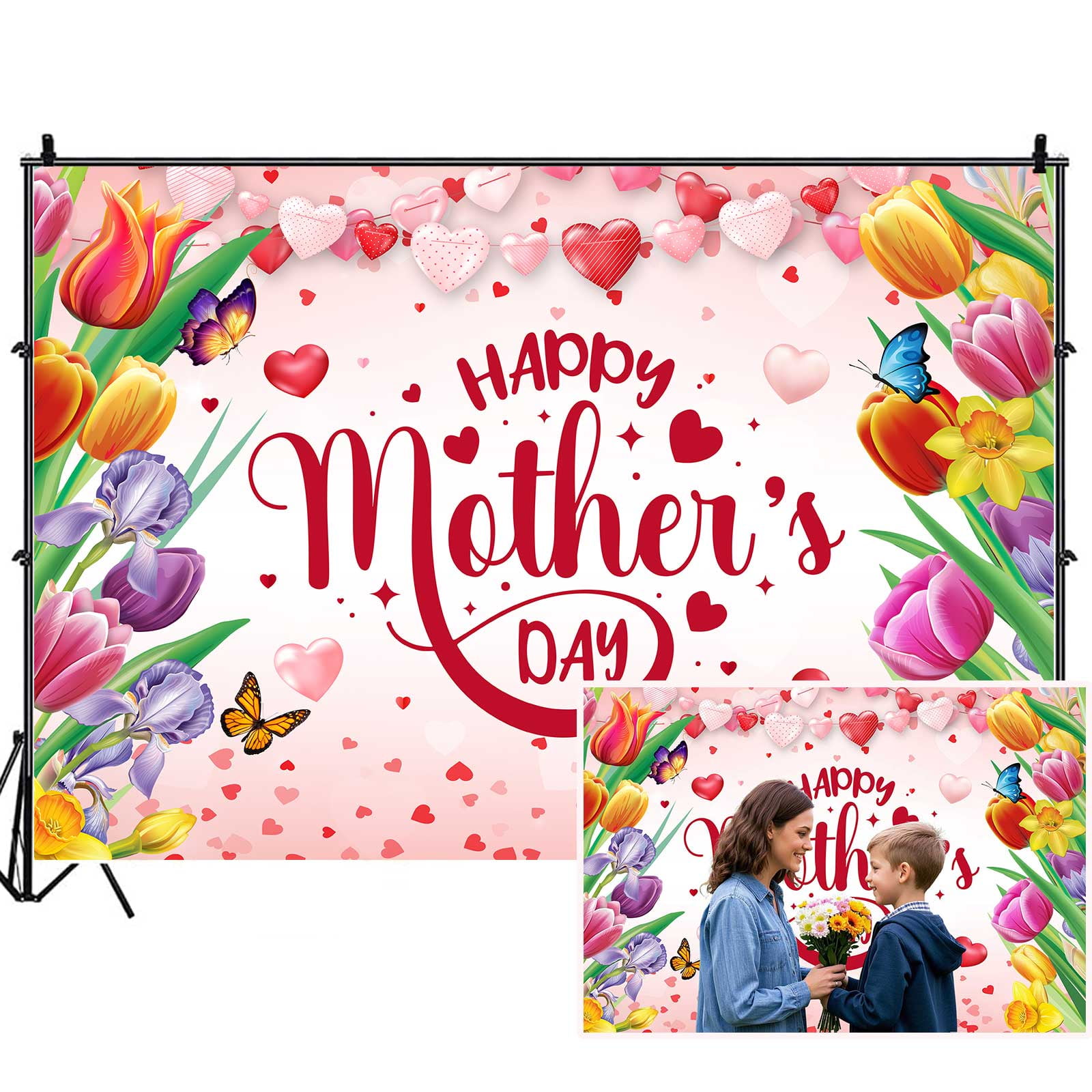 Happy Mother's Day Backdrops for Photoshoot, Mothers Day Picture Party ...