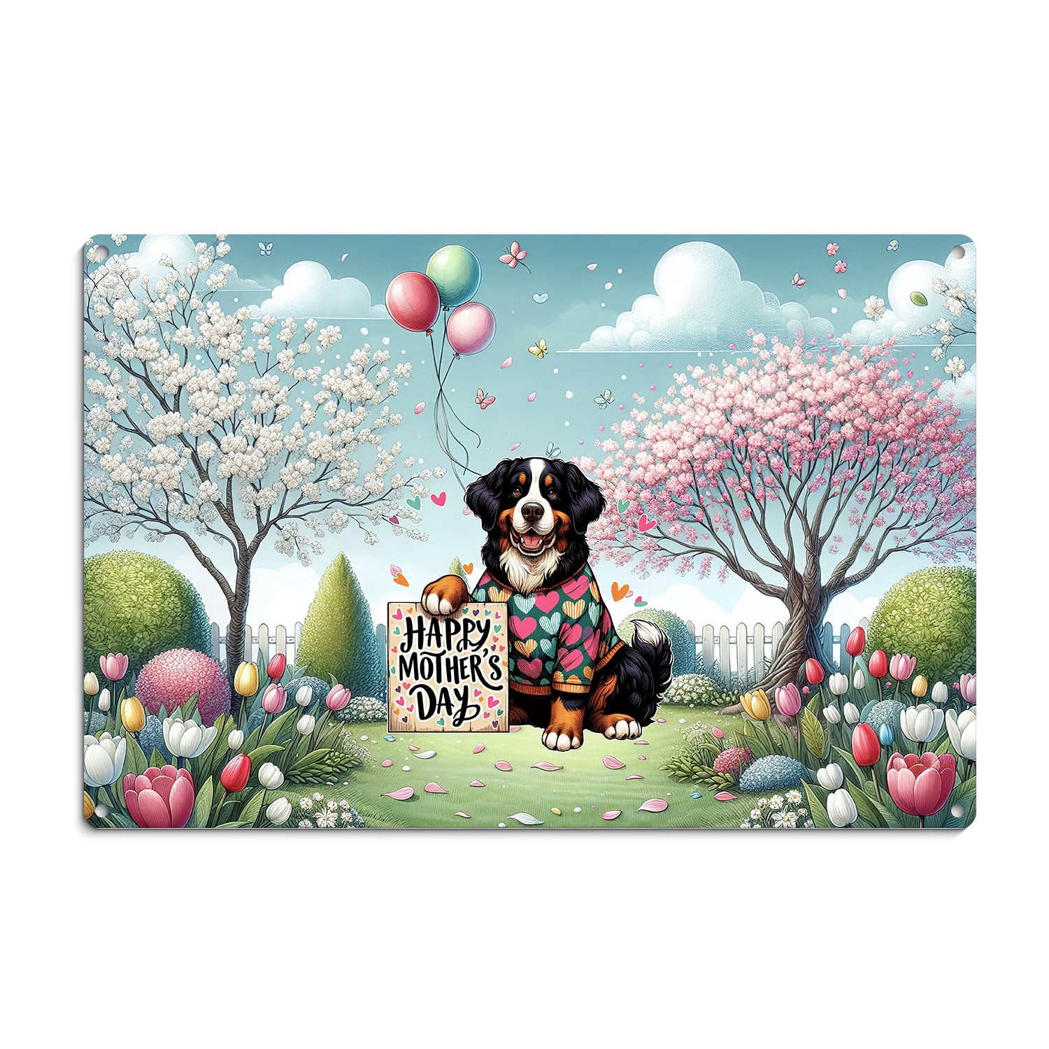 Happy Mother's Day Best Bernese Mountain Dog Mom Ever Horizontal Metal ...