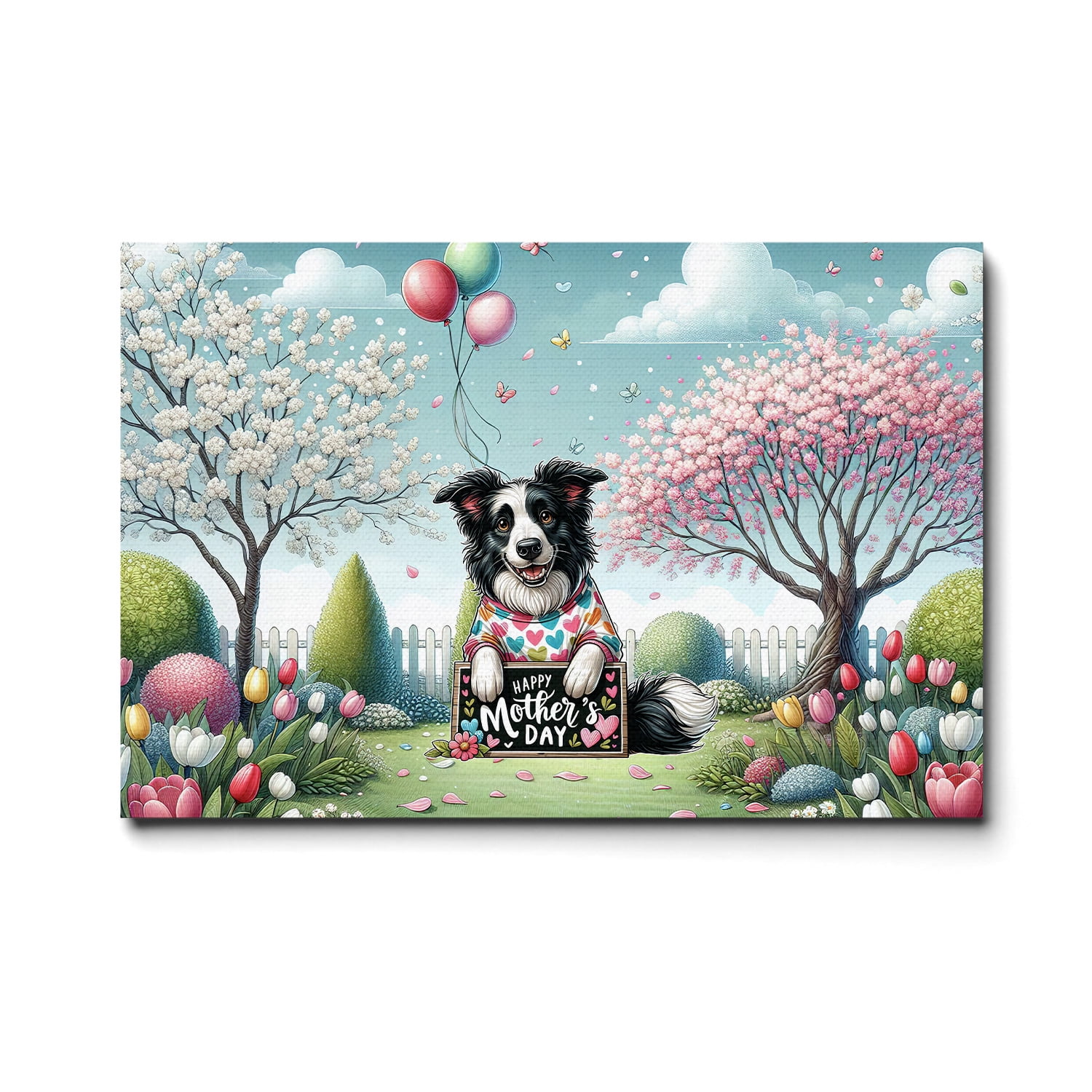 Happy Mother's Day Best Border Collie Mom Ever Horizontal Matte Canvas ...