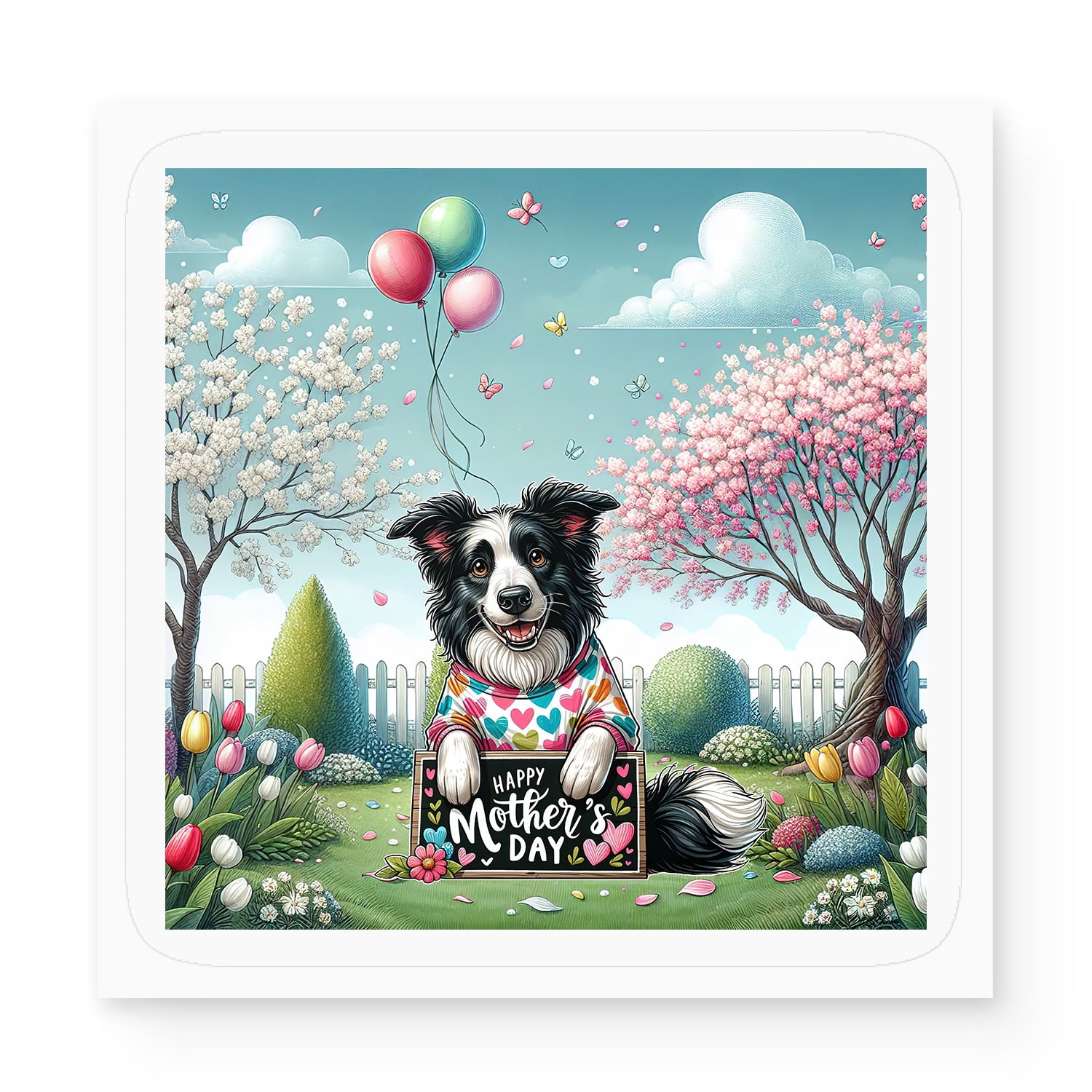Happy Mother's Day Best Border Collie Mom Ever Vinyl Sticker Borders ...