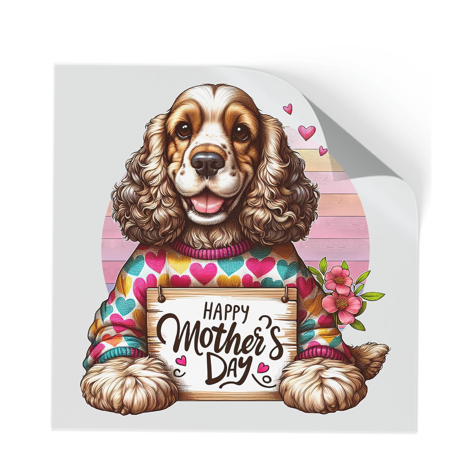 Happy Mother's Day Best Cocker Spaniel Mom Ever Cutout Transfer Sticker ...
