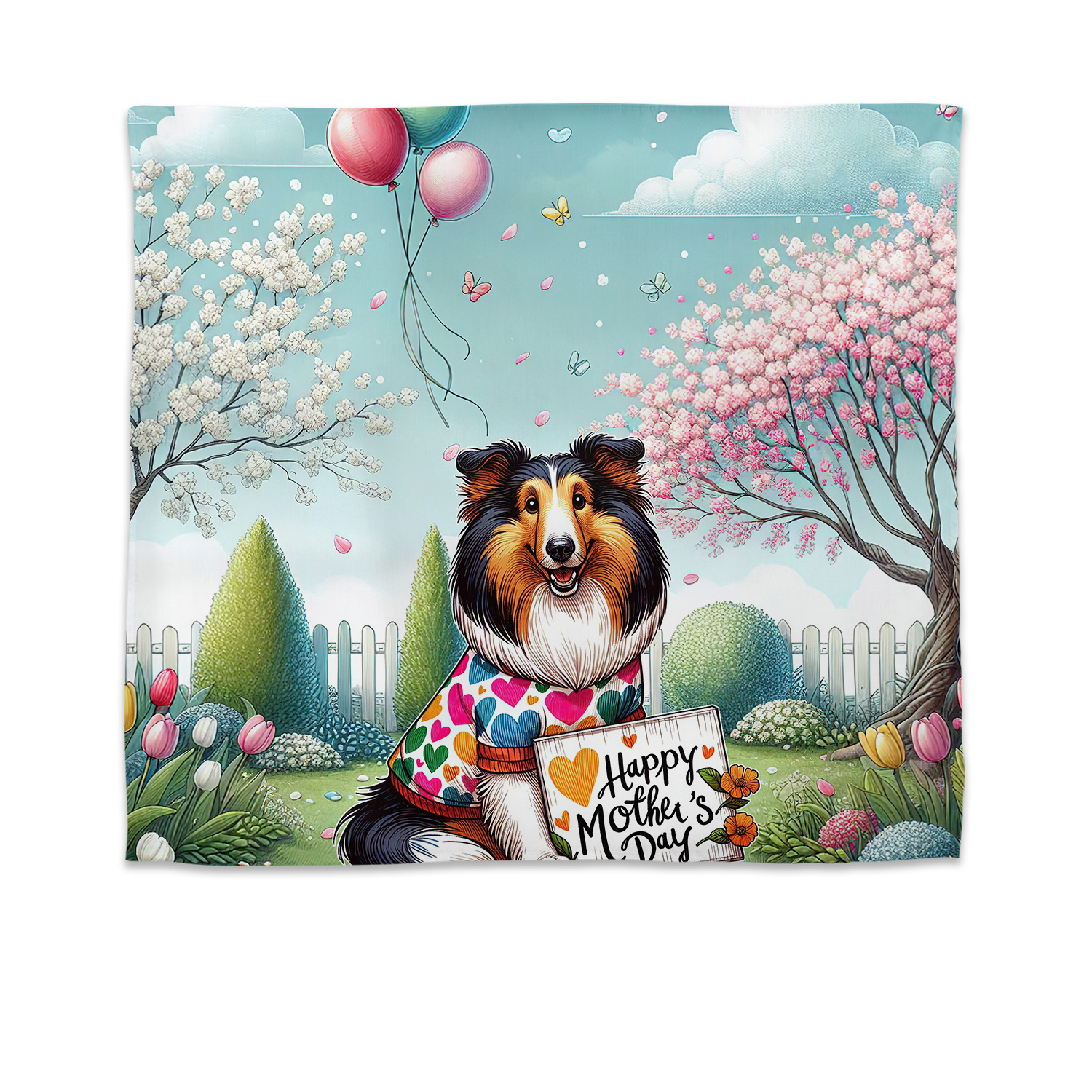 Happy Mother's Day Best Collie Mom Ever Tapestry Collie Dog Lover Gifts ...