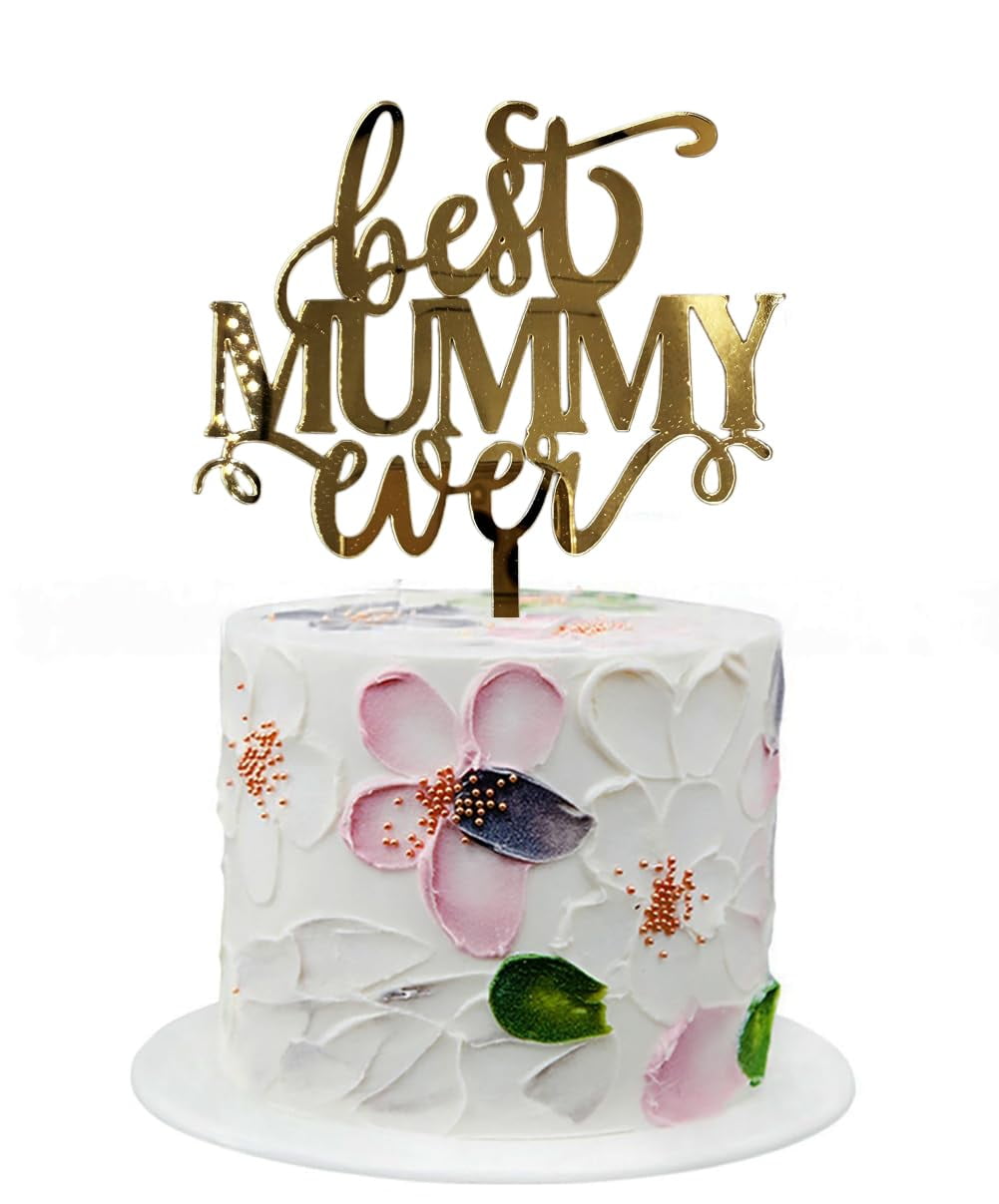 Happy Mother's Day Best Mum Ever BSL1 Cake Topper with Glitter Mom Best ...