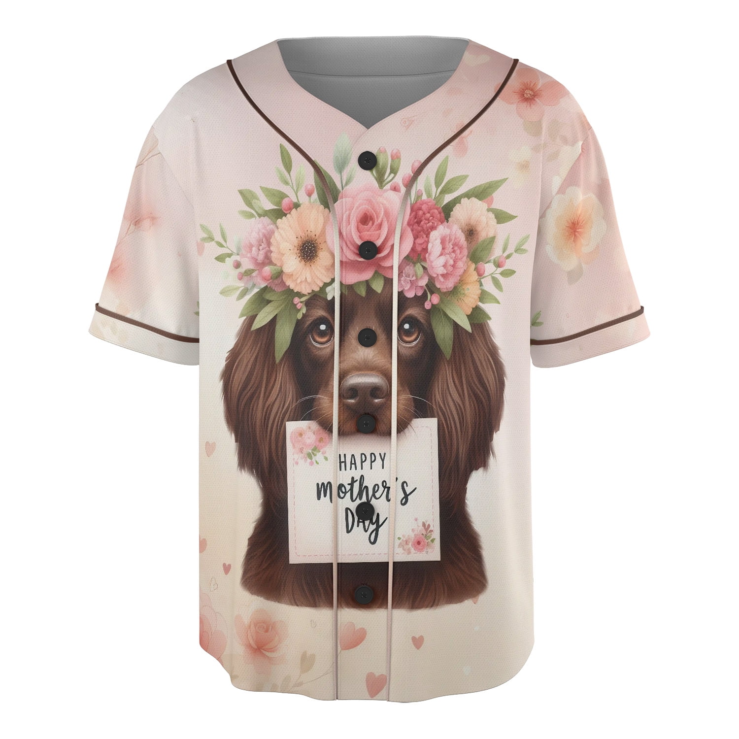 Happy Mother's Day Boykin Spaniel with Flower Crown and Greeting Card ...